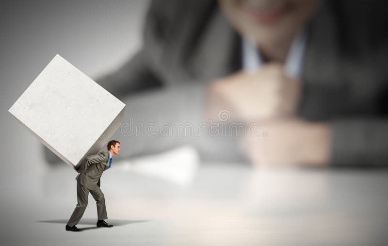 Man with cube stock image. Image of copyspace, carry - 42887723