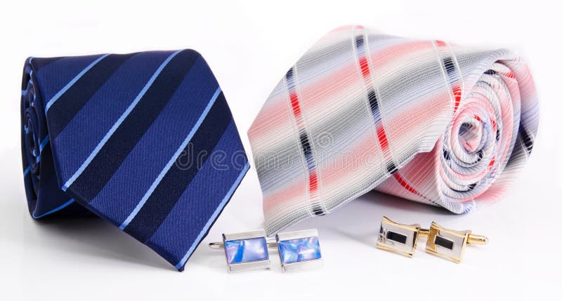 Man cuff links and tie stock photo. Image of metal, link - 25584108