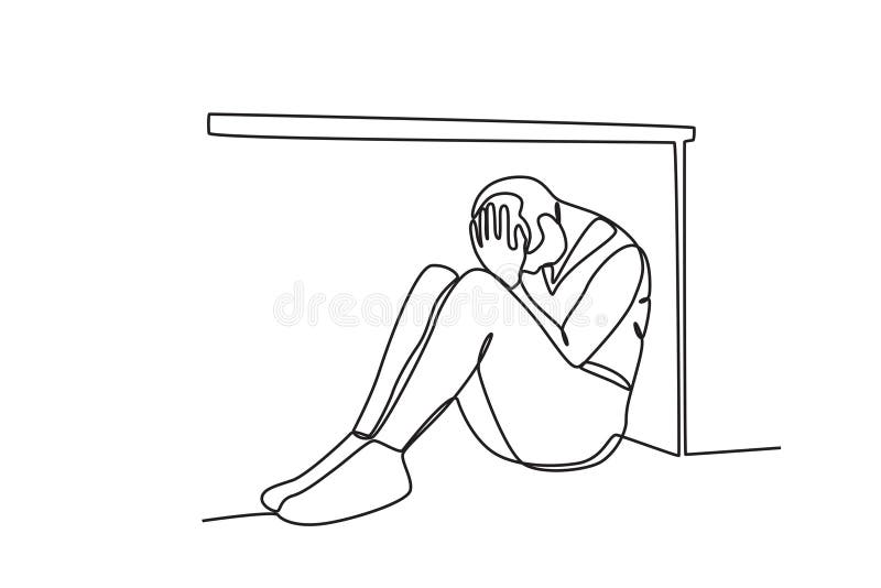 A Man Curled Up for His Life Stock Vector - Illustration of deprem ...