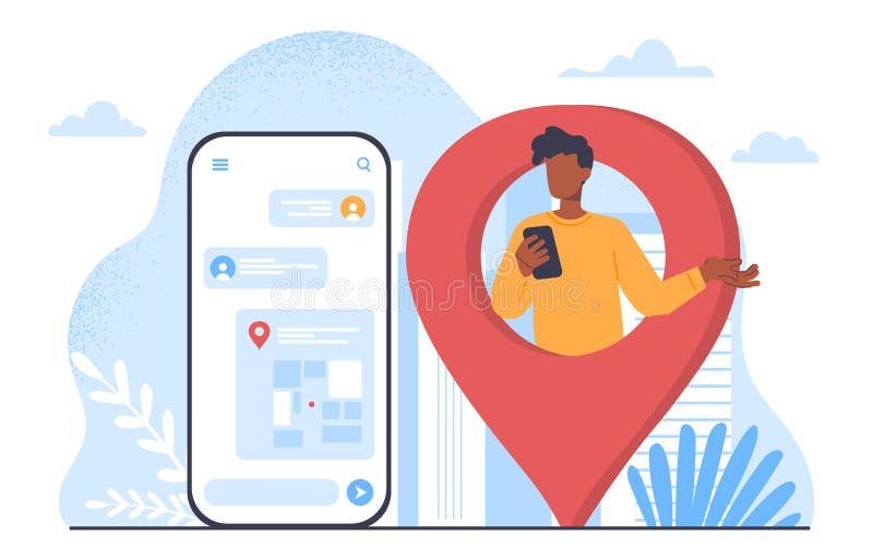 Man with Current Location Vector Concept Stock Vector - Illustration of ...