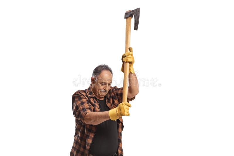 Man cutting with an axe stock image. Image of background - 369355283