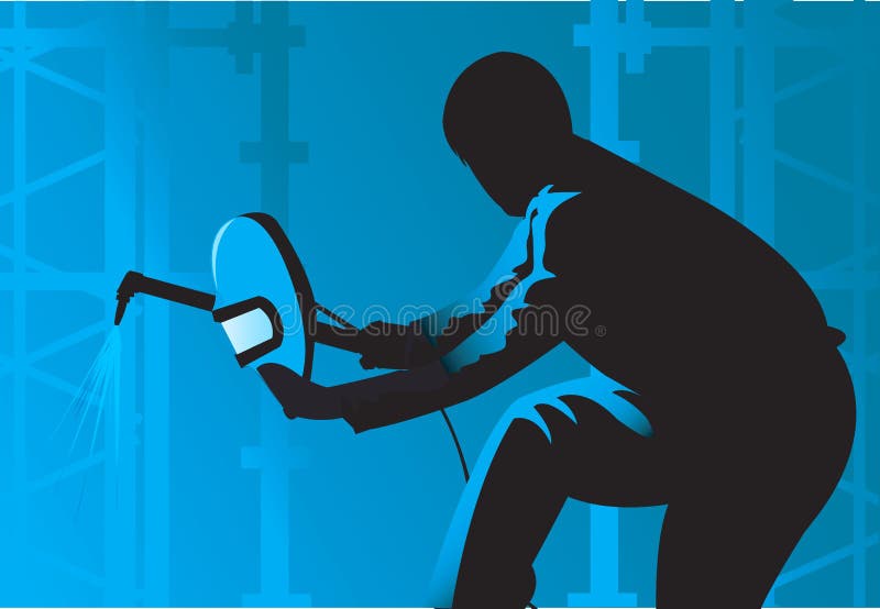 Man cutting metal pieces. stock vector. Illustration of energy - 3646270