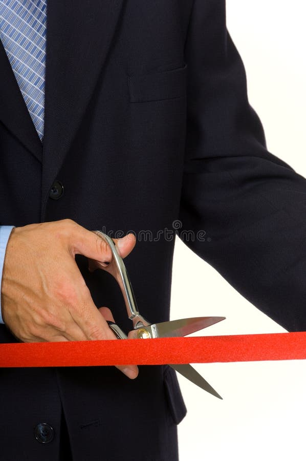 Cutting Red Ribbon stock photo. Image of beginning, attire - 5156552