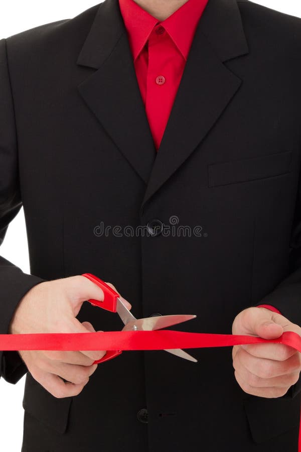 Cutting Red Ribbon stock photo. Image of beginning, attire - 5156552