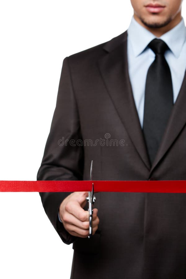 Cutting Red Ribbon stock photo. Image of beginning, attire - 5156552