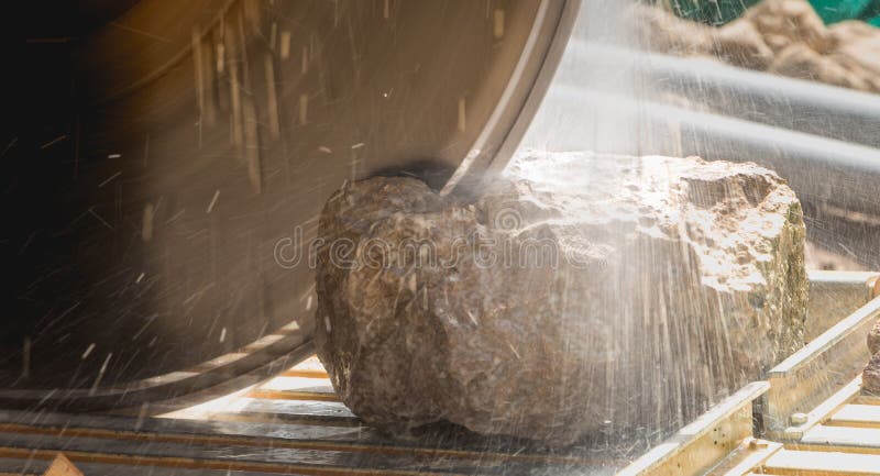 Man Cutting a Stone with a Water Saw Stock Photo - Image of ...