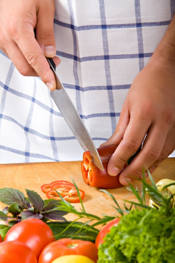 Man Cutting Vegetables Picture. Image: 21177030