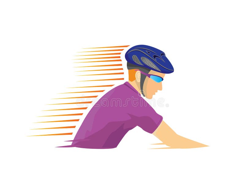 A Man Cycling with Fast of Speed Stock Vector - Illustration of ...
