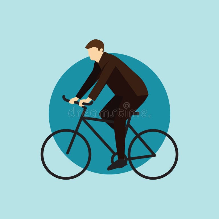 Man Cycling. Vector Illustration Decorative Design Stock Vector ...