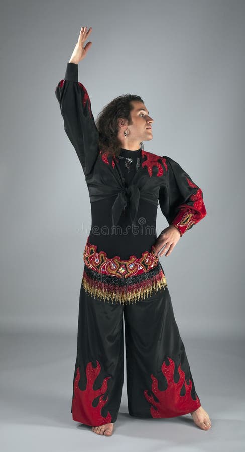 Man Dance in Traditional Arabian Costume Stock Photo - Image of abdomen ...