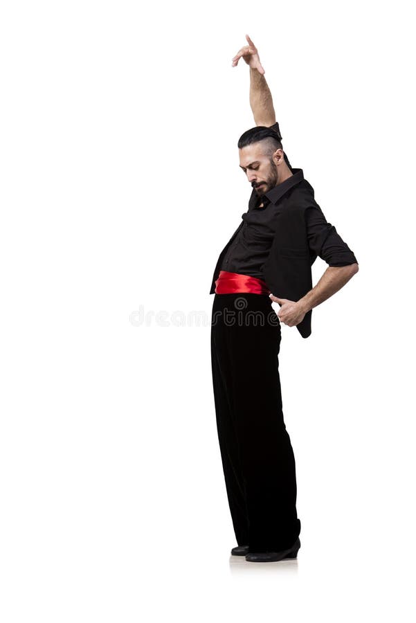 The Man Dancing Spanish Dance in Red Clothing Stock Photo - Image of ...