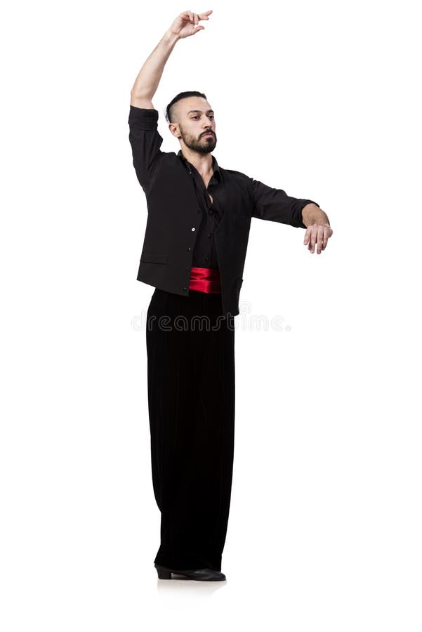 The Man Dancer Dancing Spanish Dances Isolated on White Stock Photo ...