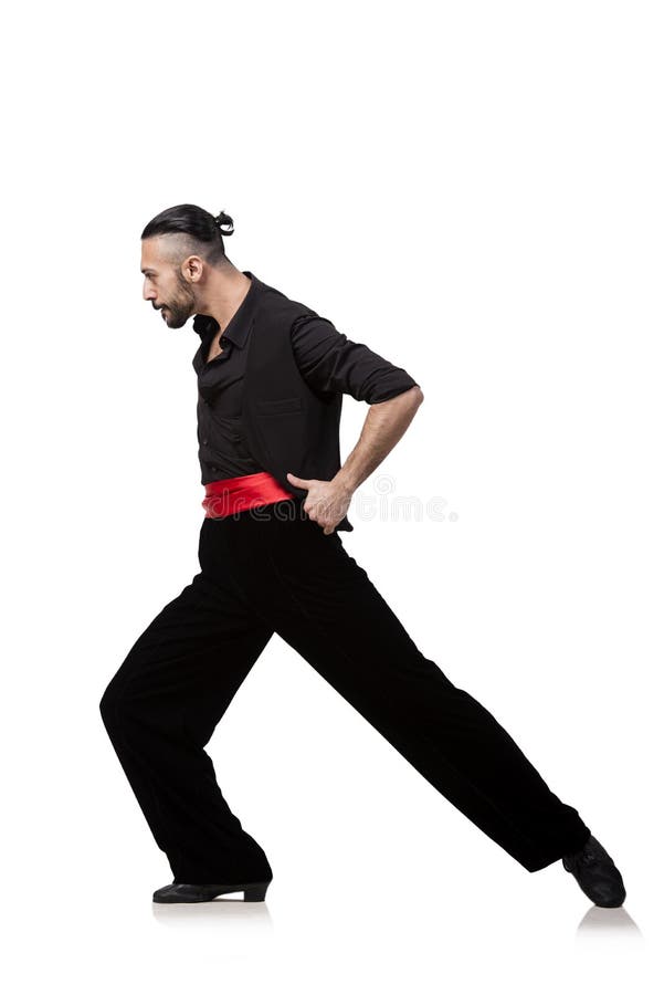 The Man Dancing Spanish Dance in Red Clothing Stock Photo - Image of ...