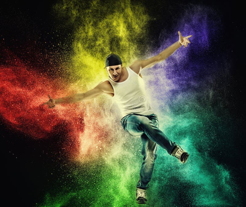 Man Dancer Showing Break-dancing Moves Stock Photo - Image of break ...