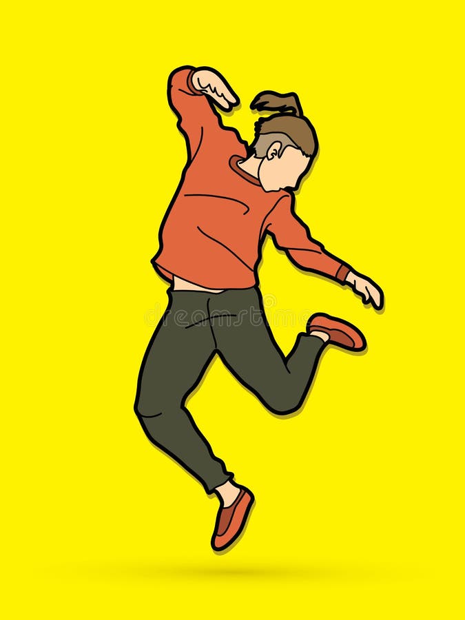 A Man Dancing, Action Graphic Vector Stock Vector - Illustration of ...