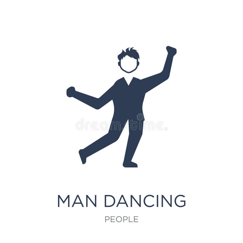 Man Dancing Icon. Trendy Flat Vector Man Dancing Icon on White B Stock ...