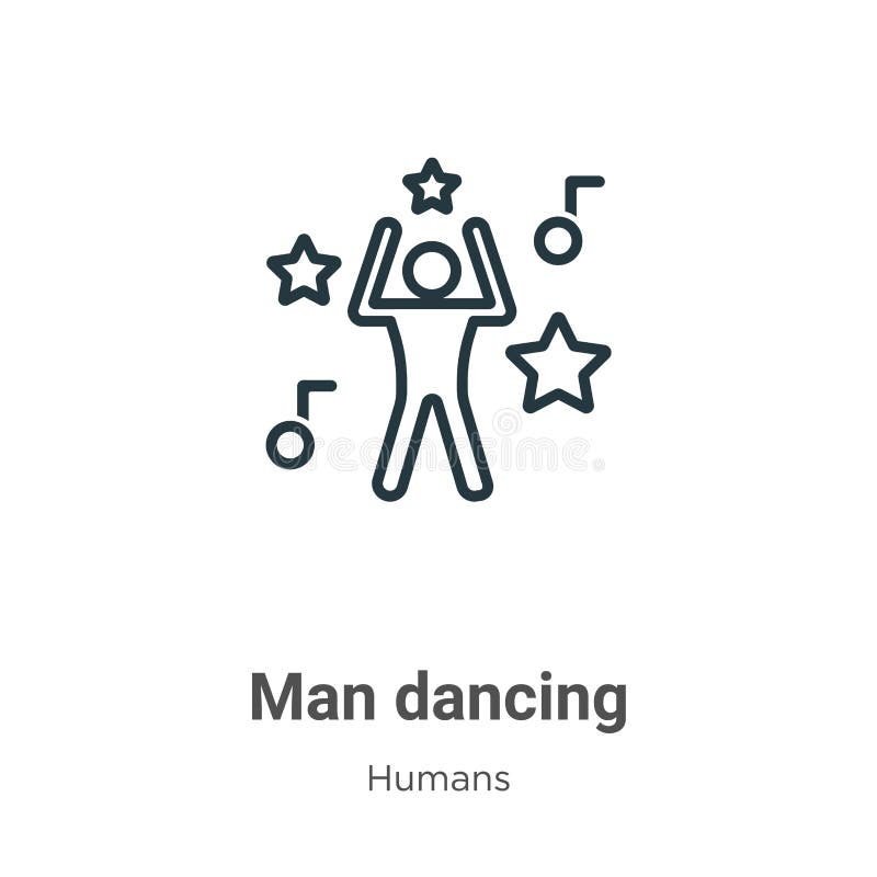 Man Dancing Outline Vector Icon. Thin Line Black Man Dancing Icon, Flat ...