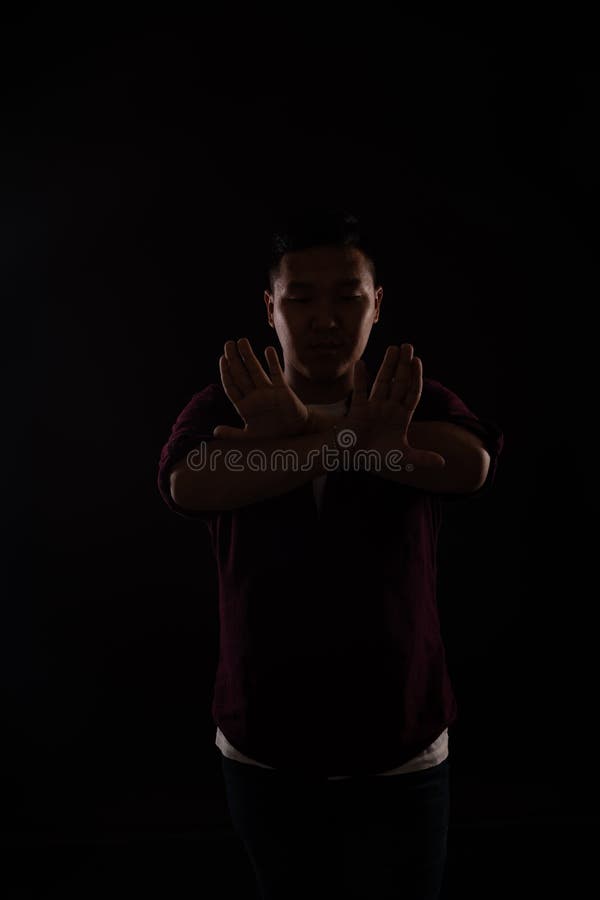 Man Dancing To Music Alone in the Dark Stock Image - Image of fitness ...