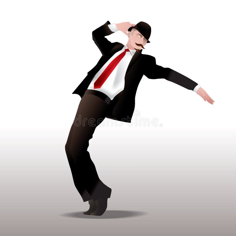 Man Dancing. Vector Illustration Decorative Design Stock Vector ...