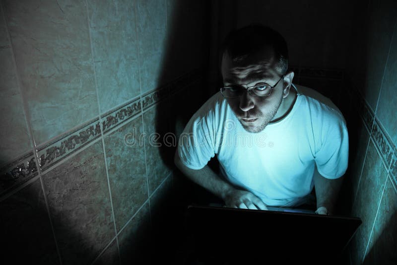 Man with in a dark room stock image. Image of beauty - 11817993