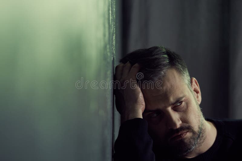 Man in a Dark Room at Night Stock Photo - Image of black, unhappy: 89837230
