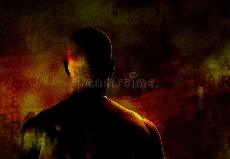 Man in Darkness stock illustration. Illustration of design - 153761023