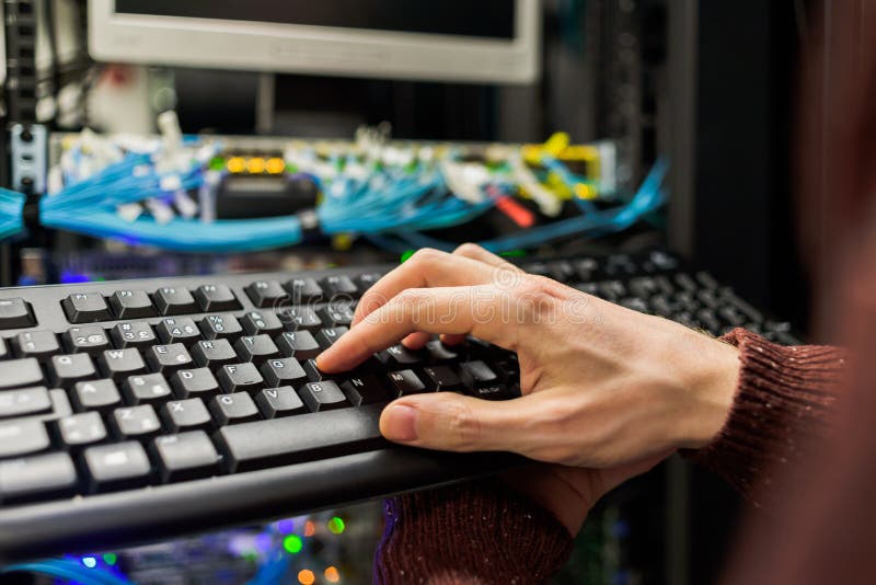 Man Data Center Technician Performing Server Maintenance Stock Image ...
