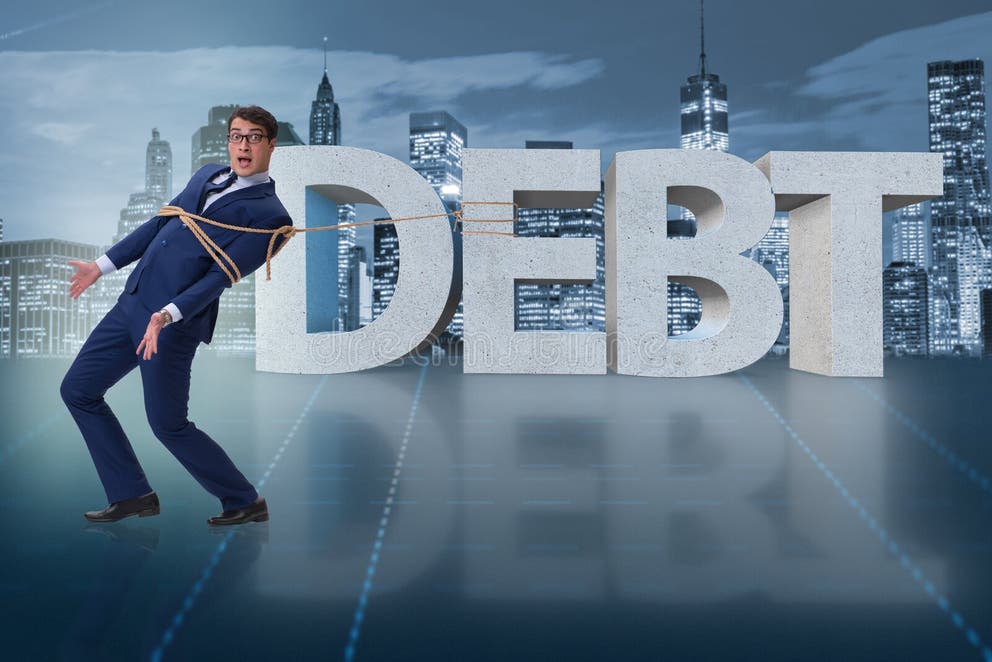 The Man in Debt Business Concept Stock Photo - Image of crisis, loan ...