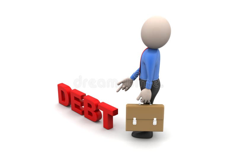 Man with debt stock illustration. Illustration of money - 54988592