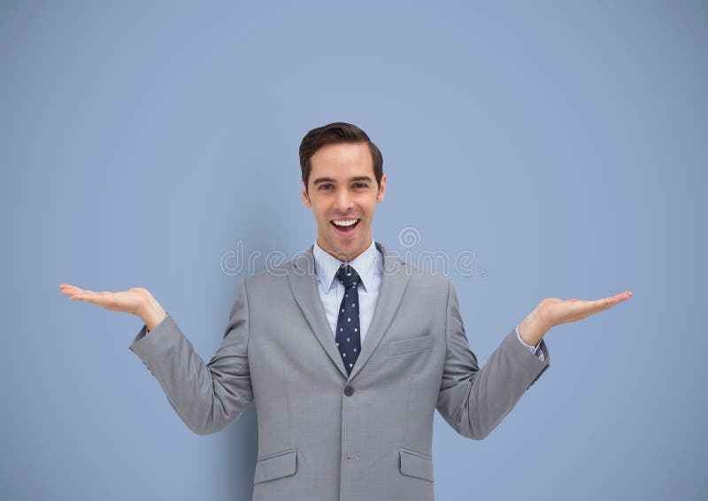 Man Choosing or Deciding Good or Evil with Open Palm Hands Stock Image ...