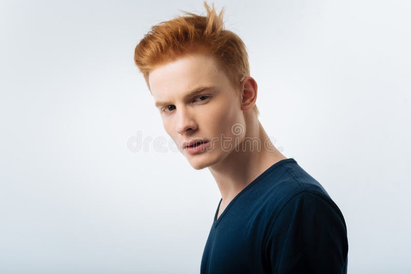 Nervous Nice Guy Demonstrating Doubts Stock Photo - Image of glamour ...