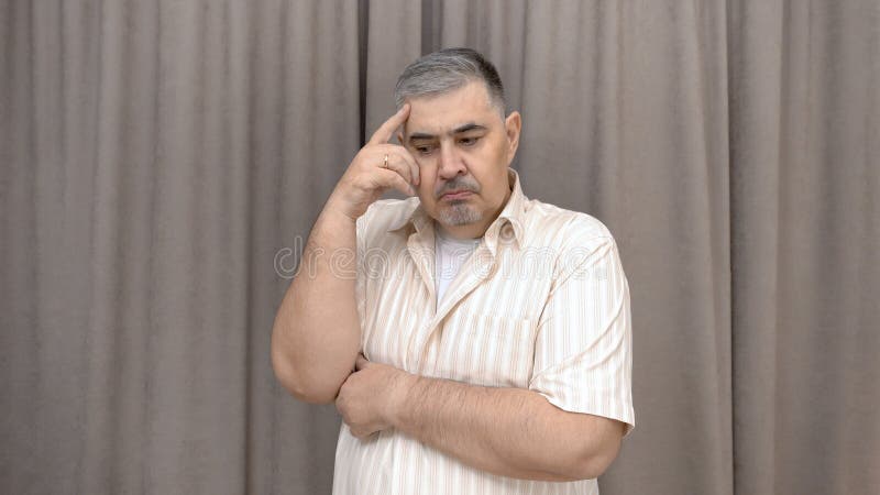 A Man Deep in Thought. Reflections, Decision Making, Doubts Stock Image ...