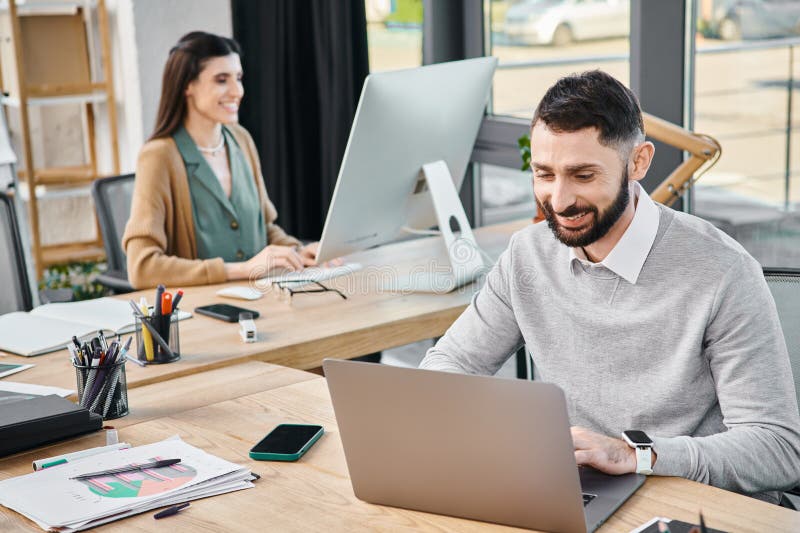 A Man Deeply Engaged in Work Stock Photo - Image of typing, caucasian ...