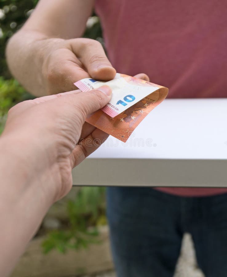 Man delivering pizza. stock photo. Image of cash, hungry - 128514252