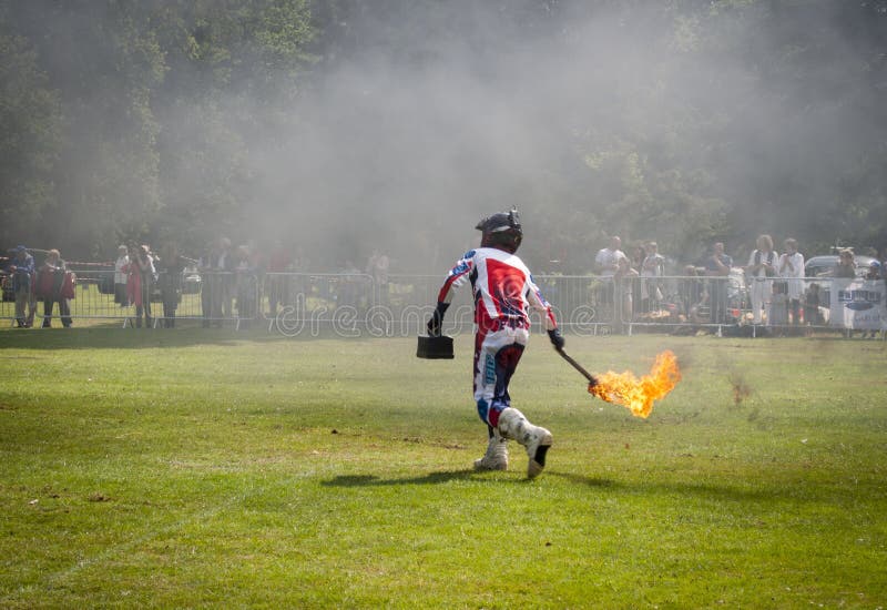 Man Demonstrates Fire Stunts Stock Image - Image of demonstration ...