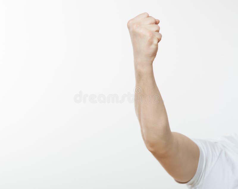 Man Demonstrating His Strong Fist Stock Photo - Image of intensity ...