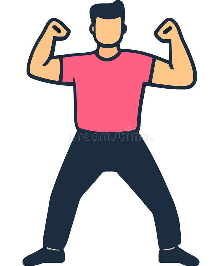 Man Showing Strength in Dynamic Pose Stock Illustration - Illustration ...