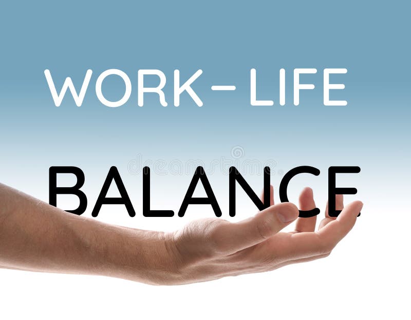 Man Demonstrating Text Work-life Balance on Background, Closeup Stock ...