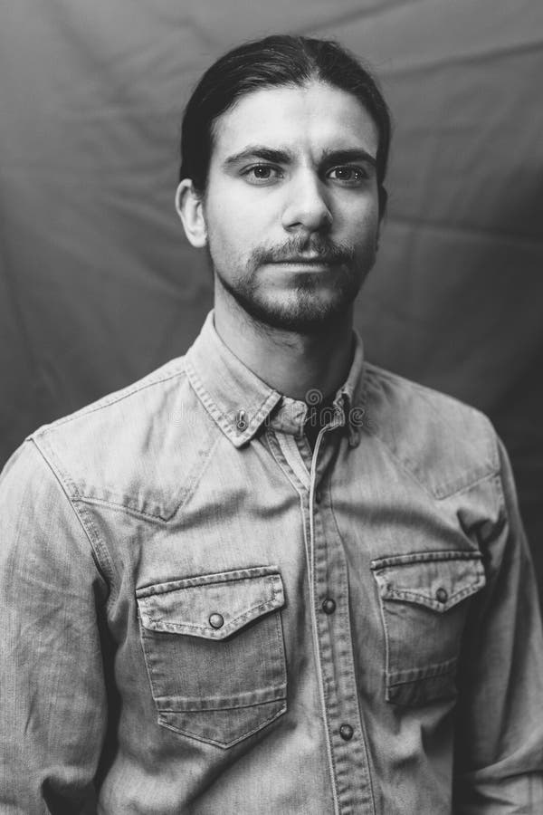 Man in denim jacket stock photo. Image of manly, caucasian - 84758072