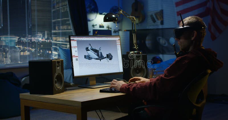 Man Designing Hinge on a Computer Stock Footage - Video of sitting ...