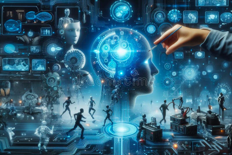 Man Designing Artificial Intelligence Stock Illustration - Illustration ...