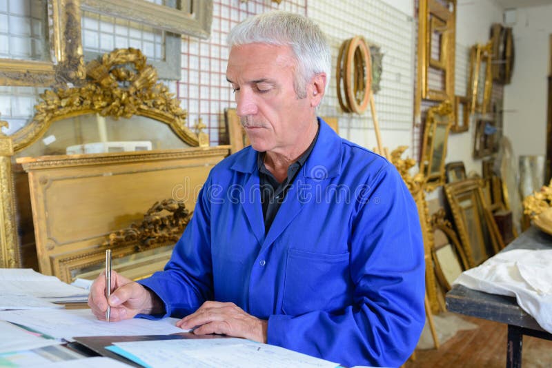 Man Designing Decors and Ebinistery Stock Image - Image of purchase ...