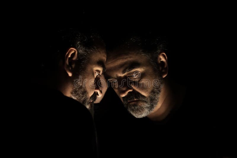 Sad Man Looking In The Mirror