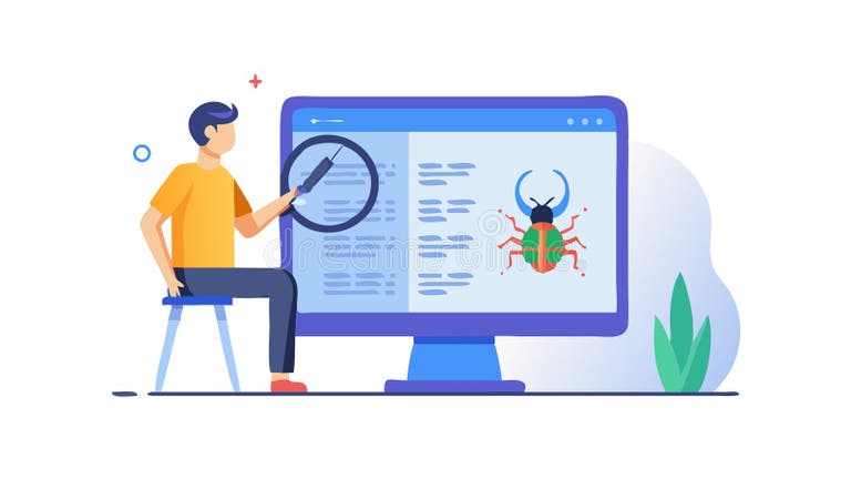 Man Detecting Computer Virus, Cybersecurity and Malware Removal ...
