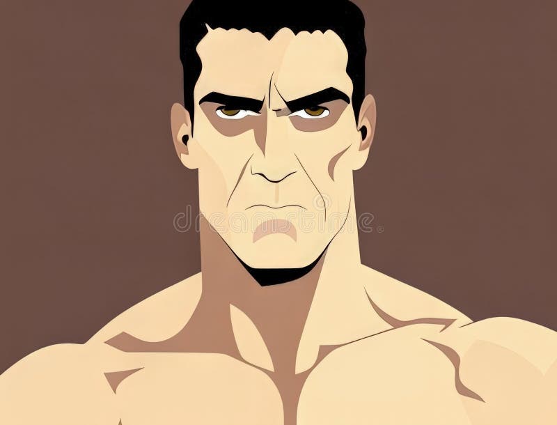 A Man with a Determined Stare Showing the Strength of Impulse Control ...