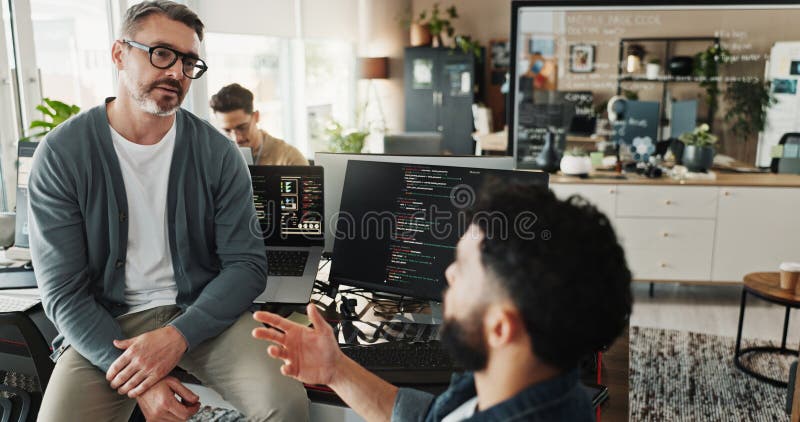 Man Developer And Coding Training In Office For Testing Web Application Troubleshooting And Ui