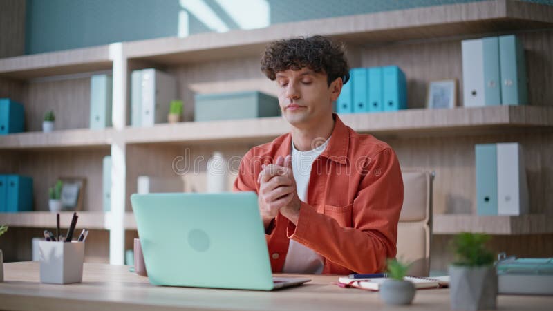 Man Developer Thinking Project Writing Ideas in Notebook on Office Desk ...