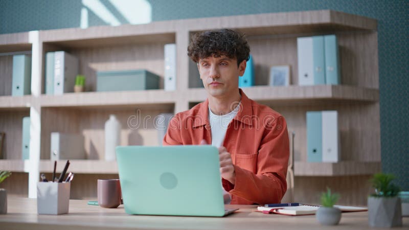 Man Developer Thinking Project Writing Ideas in Notebook on Office Desk ...