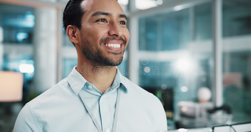 Man, Developer and Thinking with Tablet in Office for Ideas ...