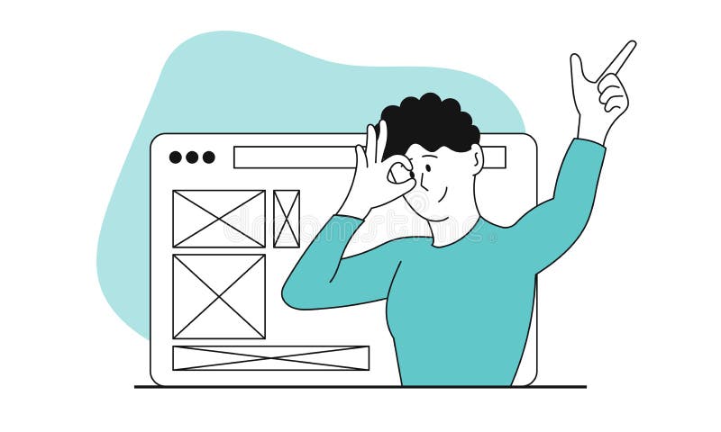 Man Developing a Website Vector Illustration Concept. Programming ...